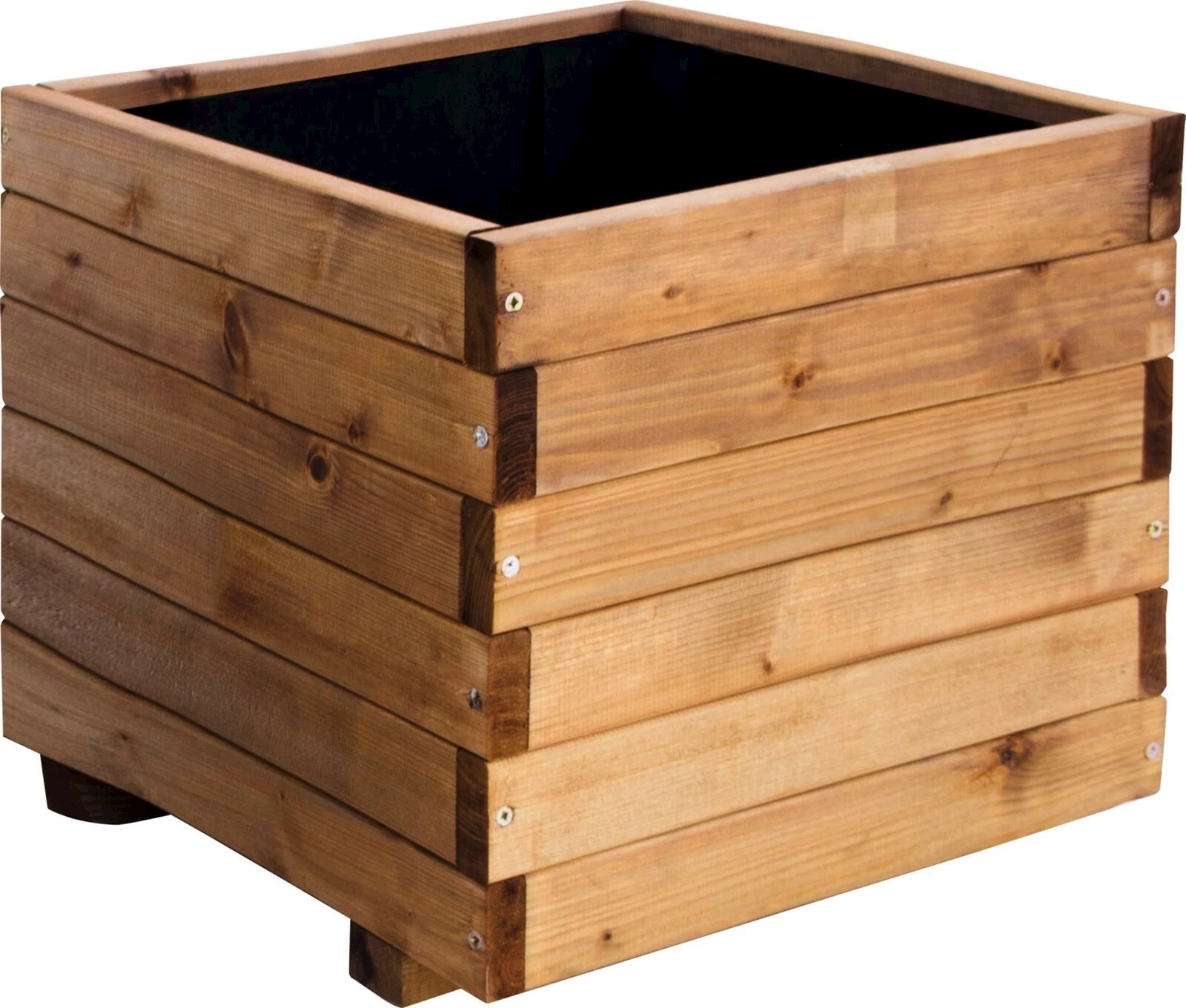 Pot en bois brun 22×22×24 cm Acheter - Bacs à plantes extérieur - LANDI