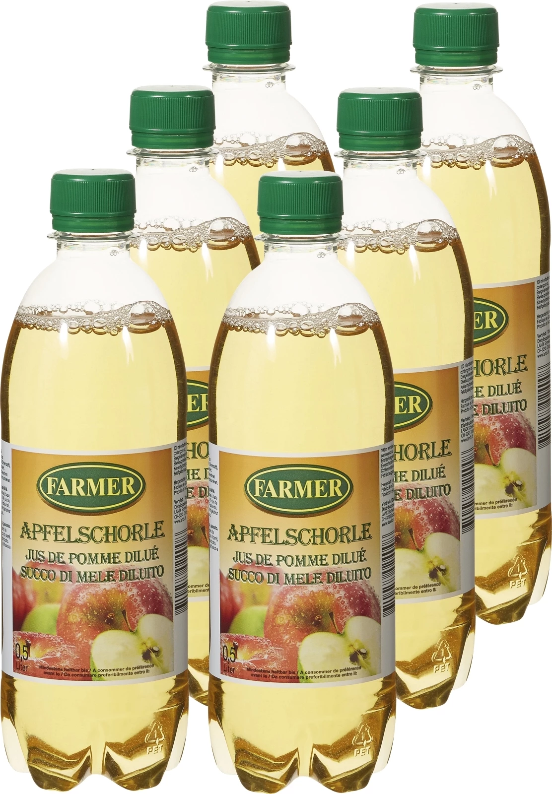 Apfelschorle Farmer 6 × 50 cl - Obstsäfte ohne Alkohol - LANDI